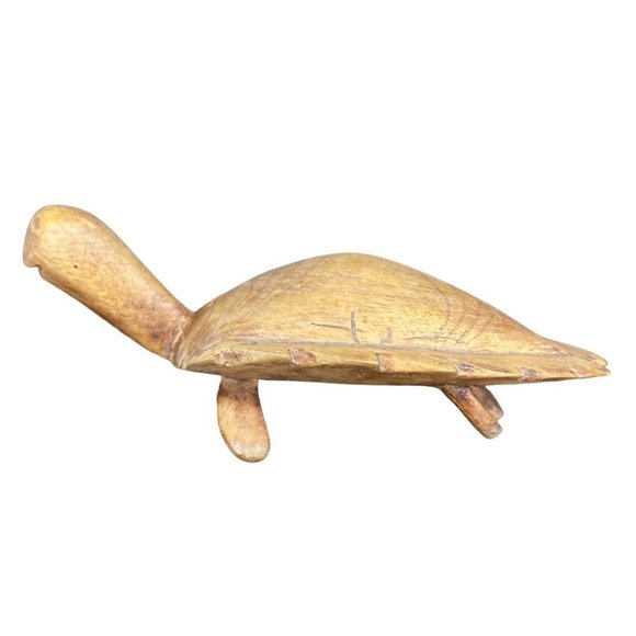 Accents | Turtle Figurine Mcm Folk Art Teak Wood Carving Signed T ...